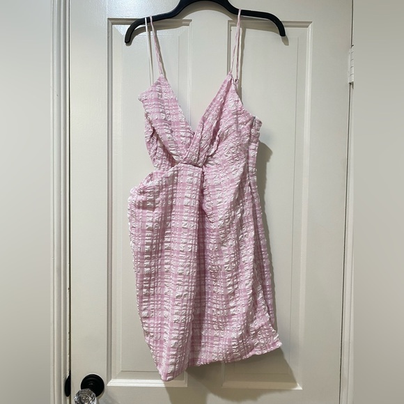 Zara | Dresses | Zara Textured Cut Out Mini Pink Dress Nwt | Poshmark
